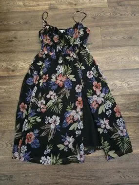 Patrons of Peace | Dresses | Patrons Of Peace Black Floral Midi Dress ...